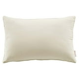 Modway Enhance 24" Lumbar Performance Velvet Throw Pillow in Ivory ...