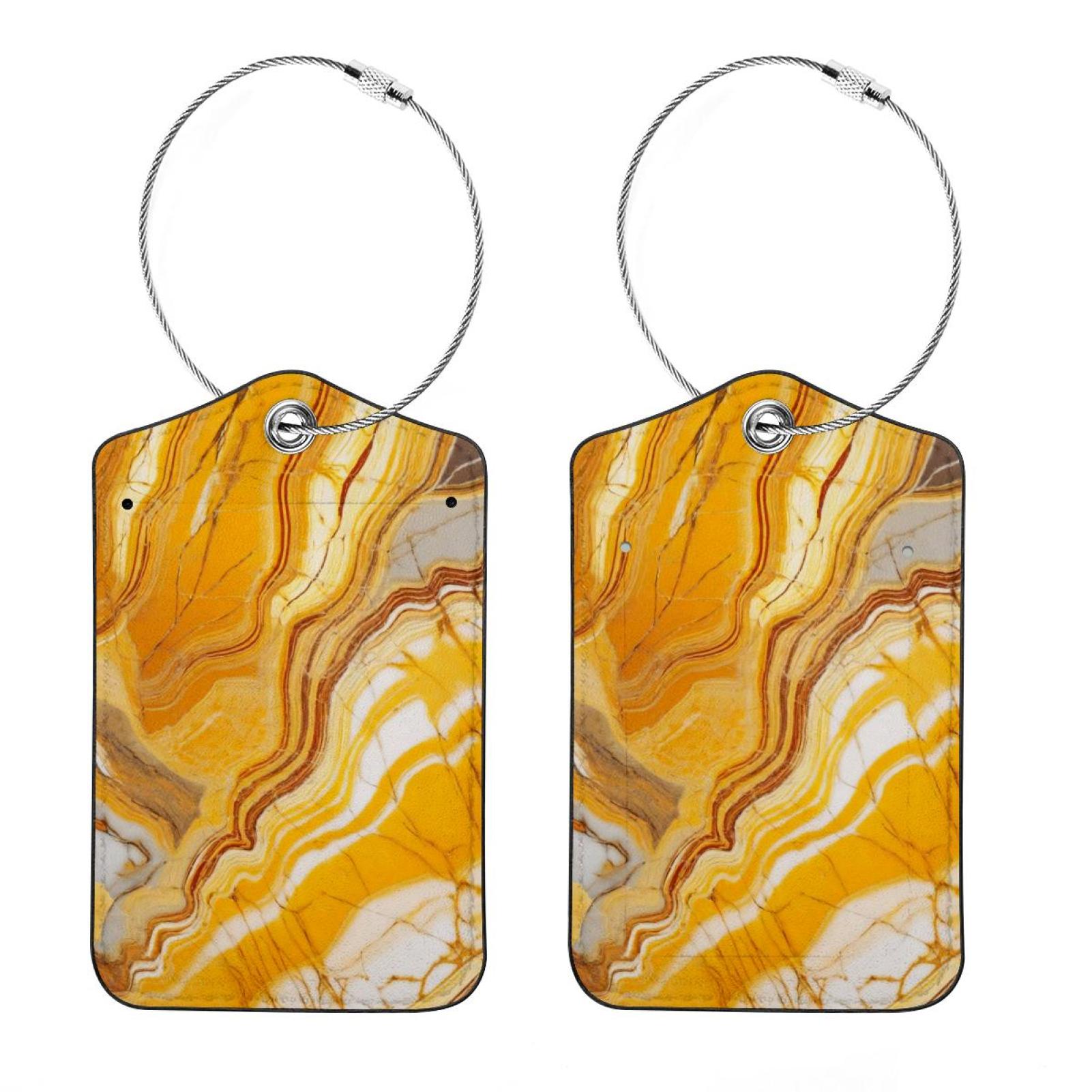 Enhance Your Baggage Security with Metal Loop Lock Tags, Yellow Marble ...