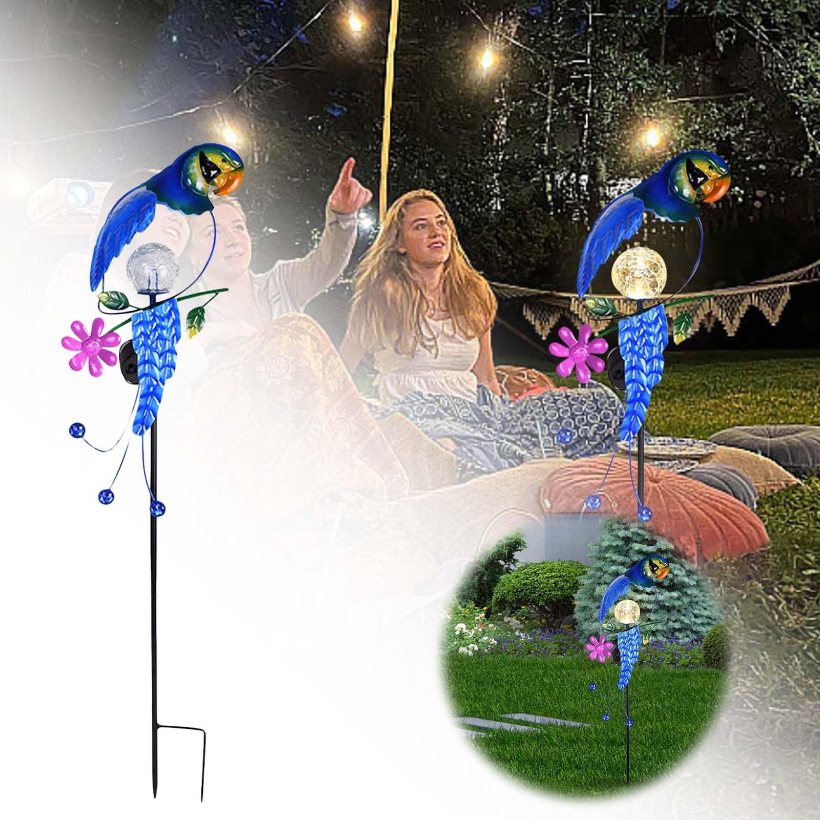 Enhance Your Yard's Beauty With This Solar Powered And Glass Parrot ...