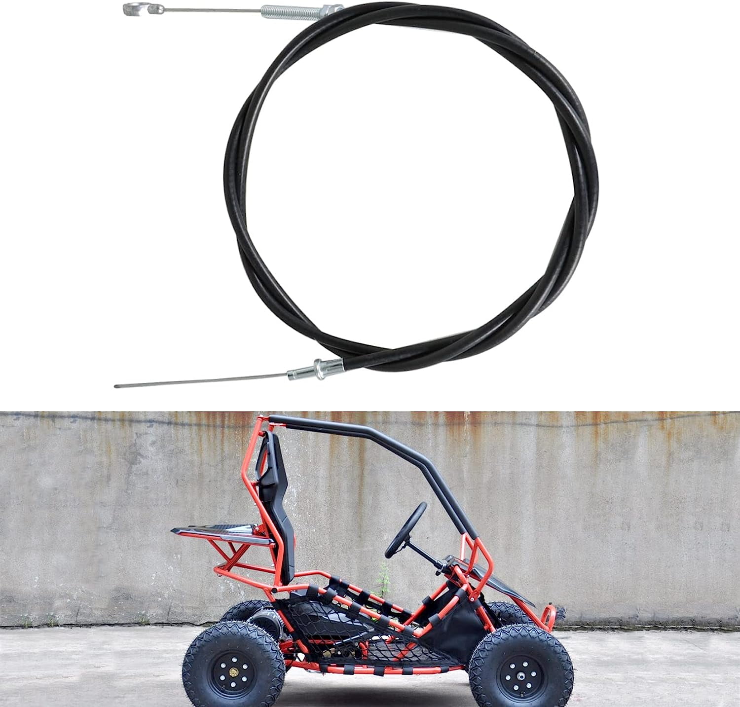 Enhanced 61 Inch Long Go Kart Throttle Cable Replacement for Go Kart ...