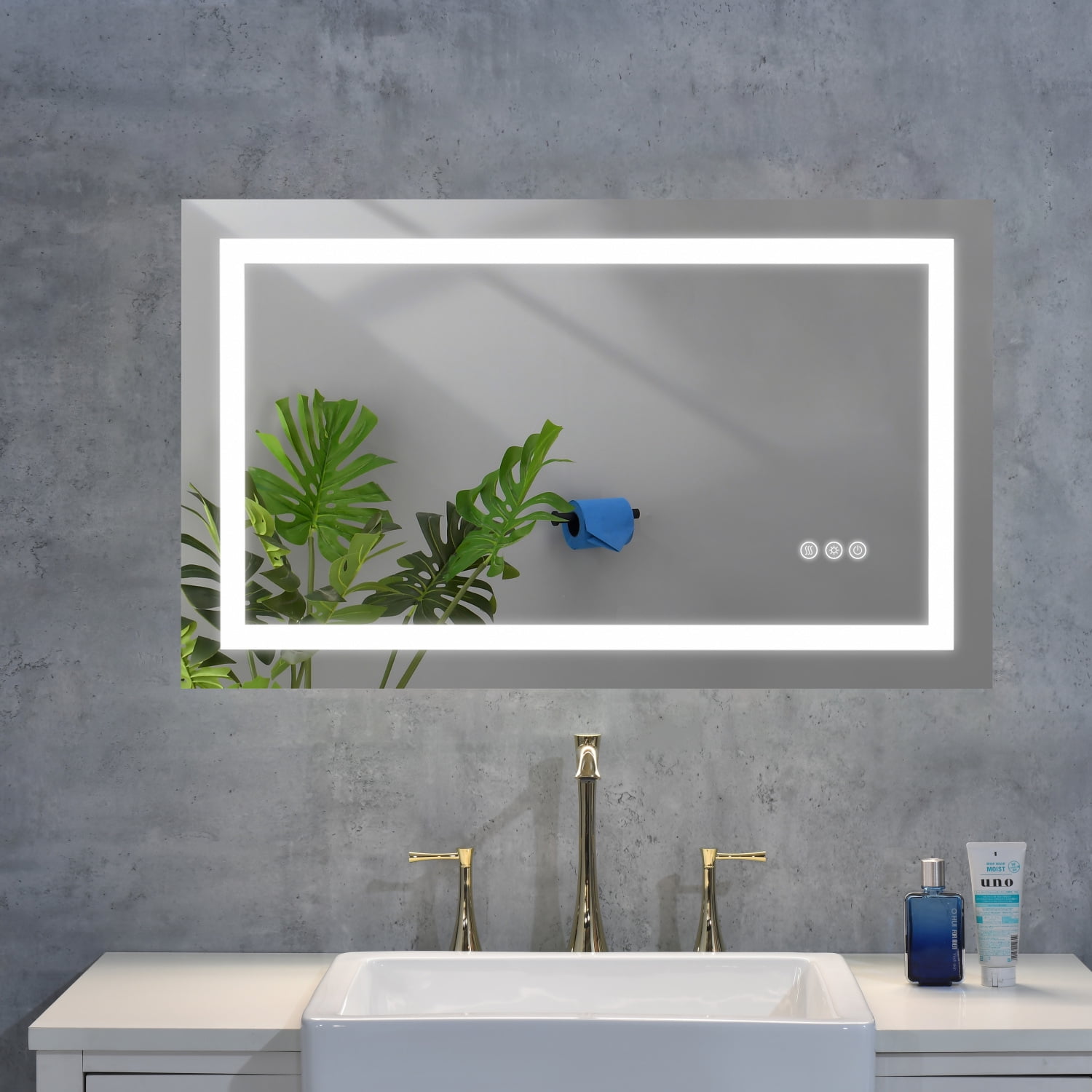 Enhanced Anti-Fog Wall Mounted Lighted Vanity Mirror with Framed ...