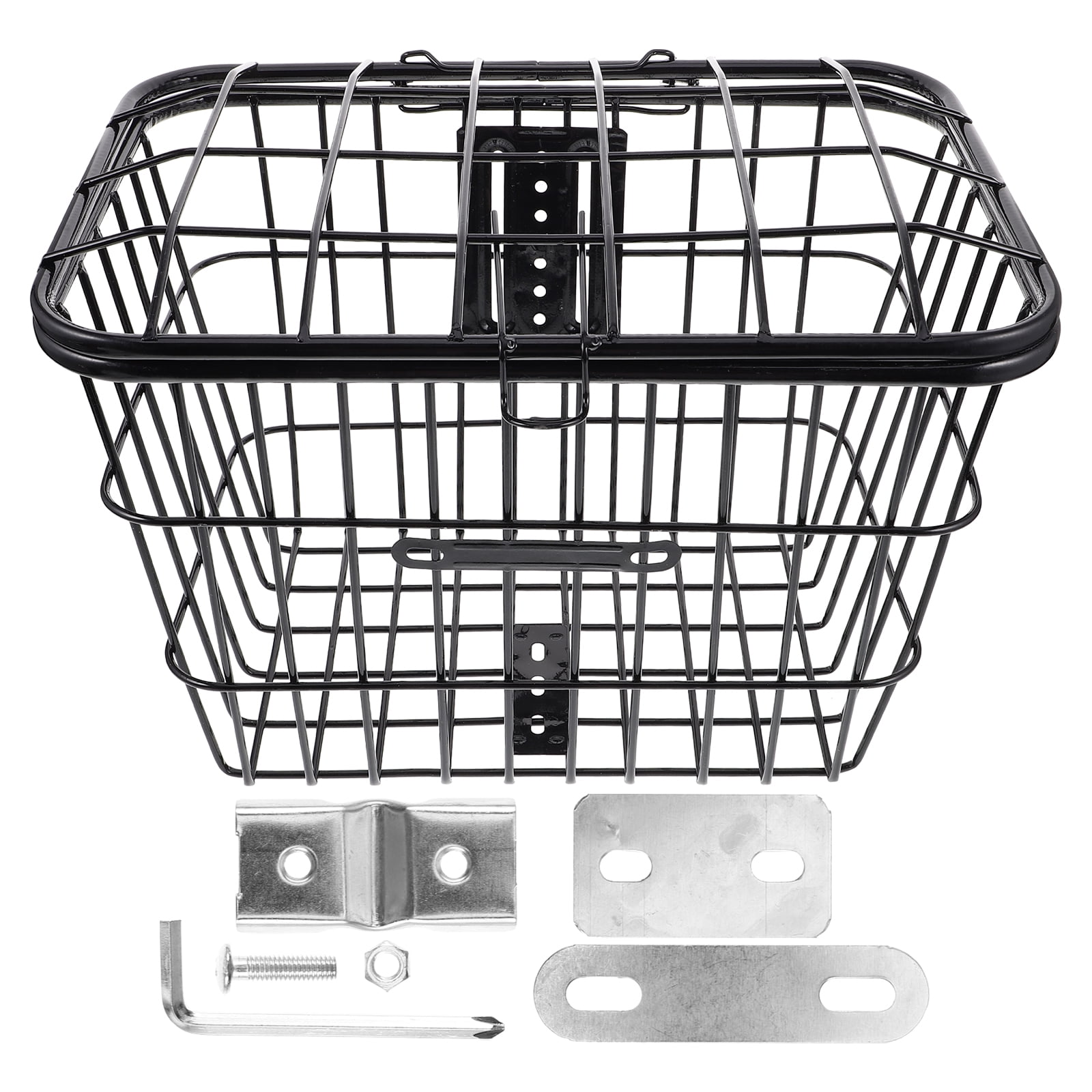 Enhanced Capacity Metal Wire Bike Cargo Basket with Lid for Bicycles ...