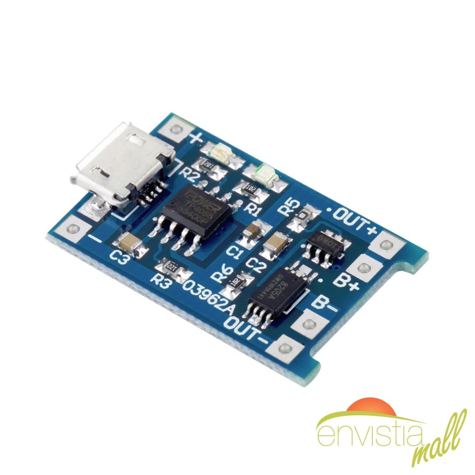 Enhanced Micro-USB Powered 5V 1A 1S LiPo Battery Charger TP4056 / DW01 ...