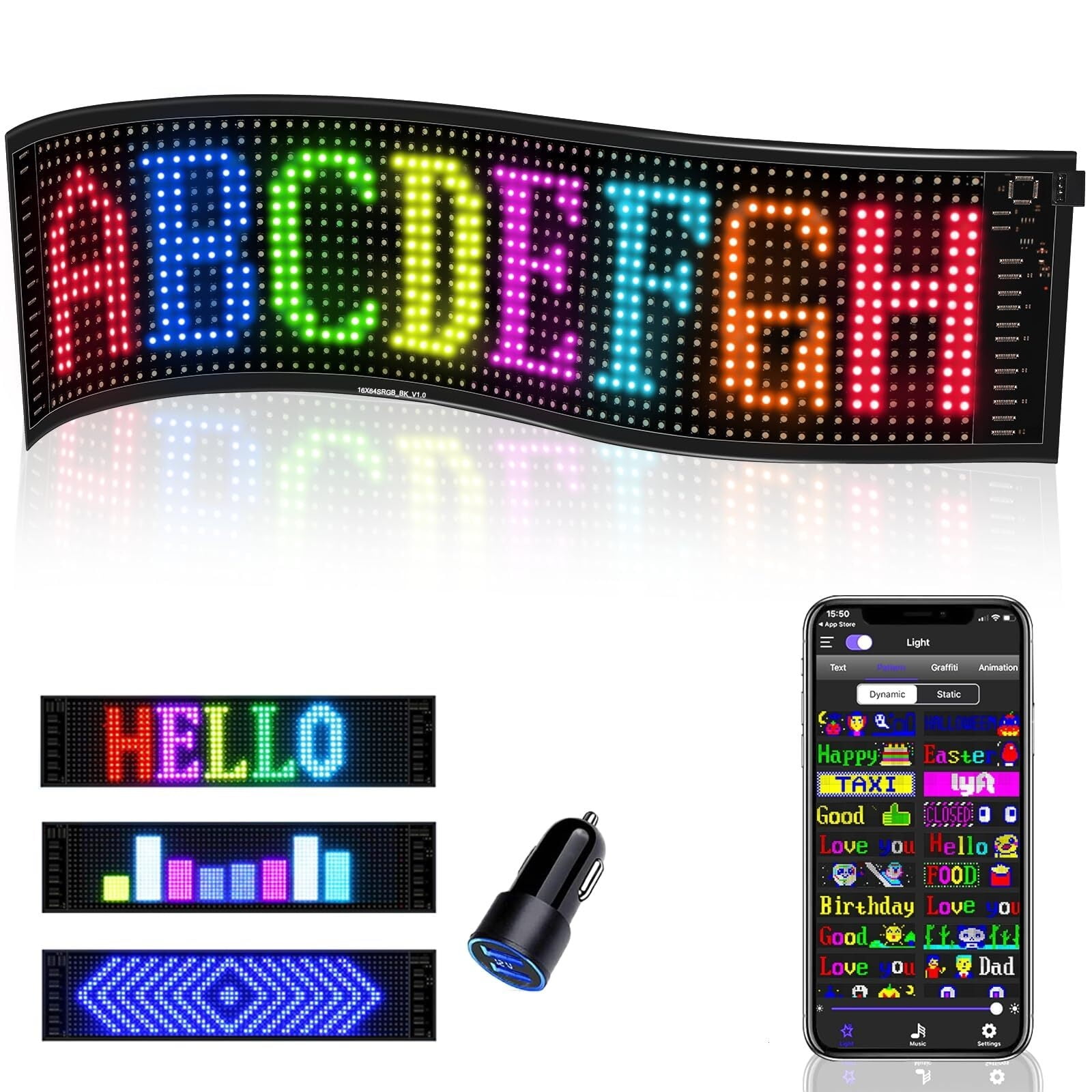 Enhanced Multifunctional LED Sign- 27'' x 5'' [2025 Advanced All-in-One ...
