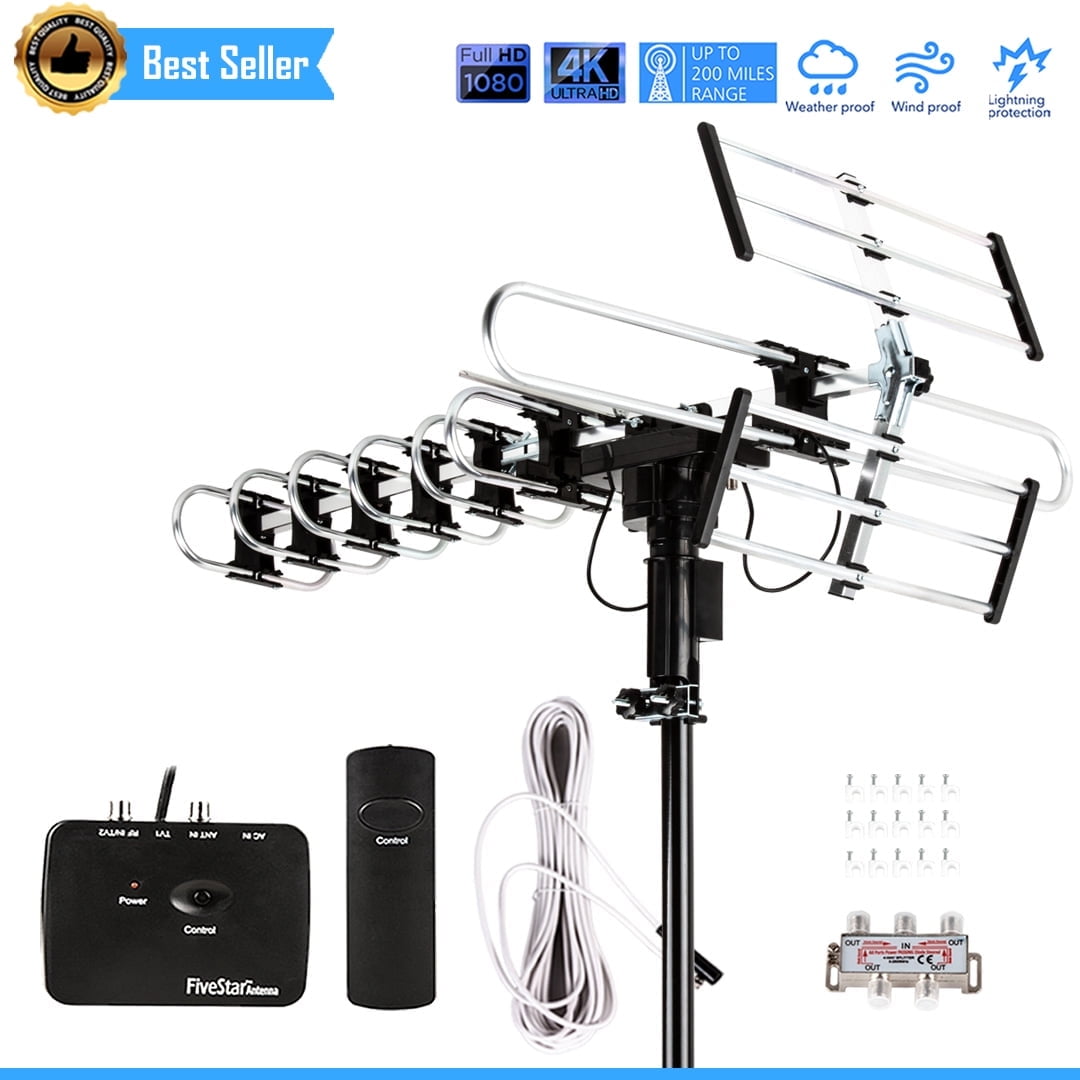 Enhanced Outdoor HDTV Antenna: Five Star 3806KIT-FSA-HYW, Black ...