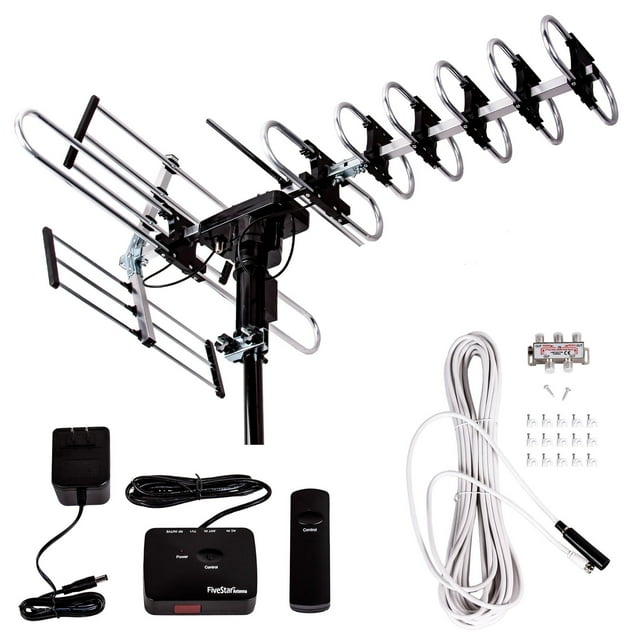 Enhanced Outdoor HDTV Antenna: Five Star 3806KIT-FSA-HYW, Black ...