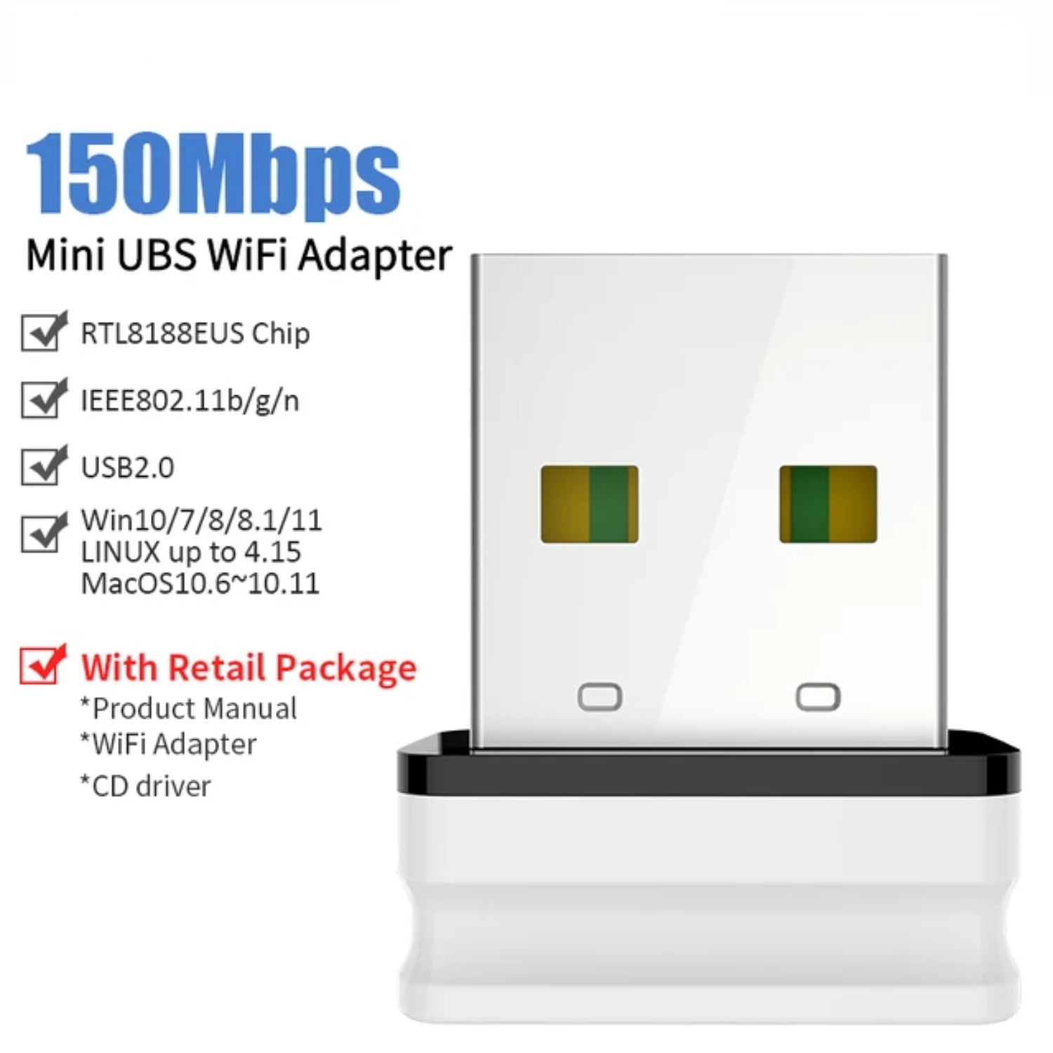 Enhanced Set of 10 Mini USB Wireless Network Cards with High-Speed ...