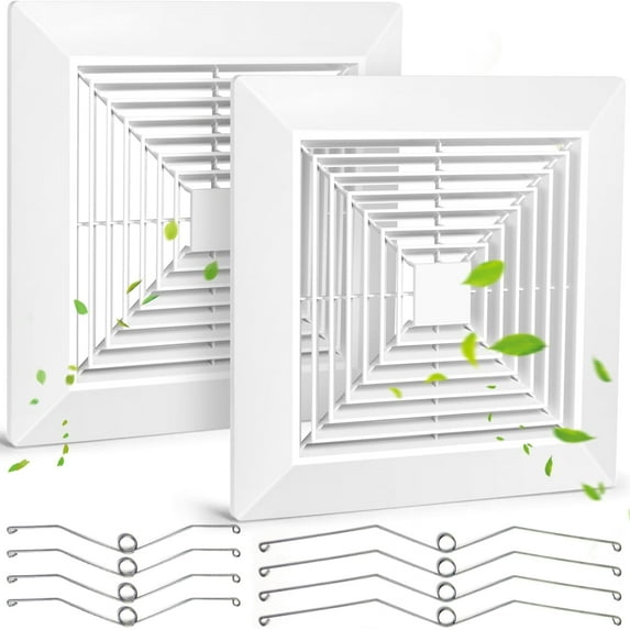 Enhanced two-piece 12x12"Bathroom Exhaust Fan Cover with Springs,ABS ...
