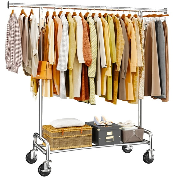 Flngr Clothes Racks with Wheels , Clothes Rack for Hanging Clothes ...