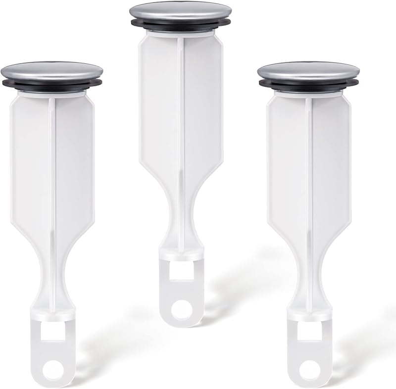 Enhon 2 Hole Pop Up Stoppers, Chrome Bathroom Sink Stopper fits Most ...