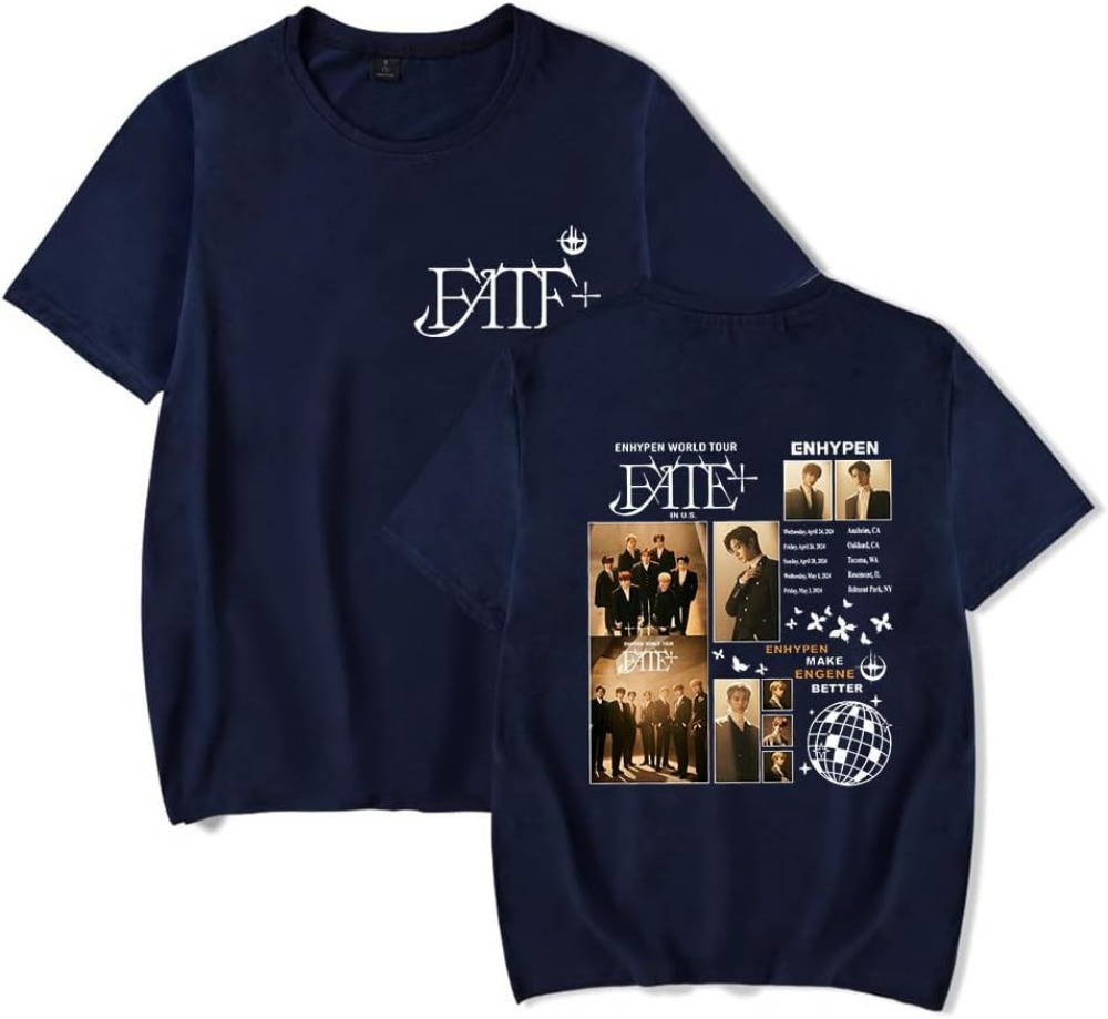 Enhypen Fate Plus World Tour Merch T-Shirt Casual Short Sleeved T Shirt Unisex Tee - Walmart.com