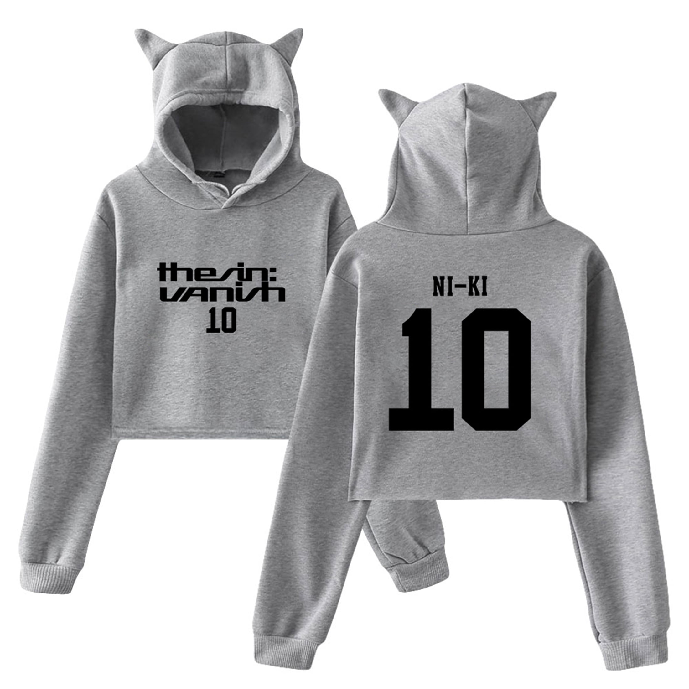 Enhypen The Sin Vanish Album Hoodie NI-KI 10 Logo Cat Ears Crop Top ...