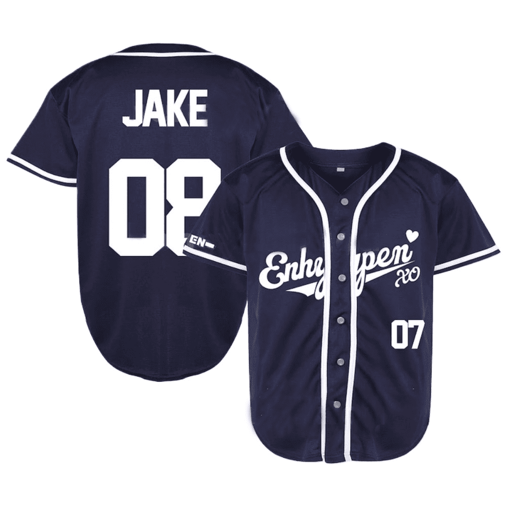Enhypen 'XO' Baseball Jersey y2k shirts Short Sleeve Vneck Jersey ...