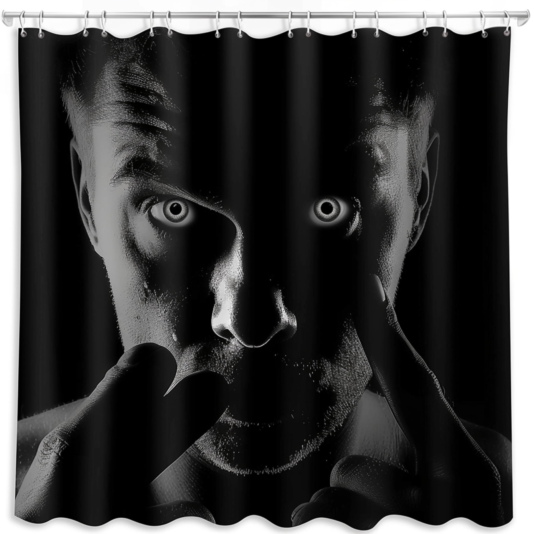 Enigmatic Elegance: High Contrast Shower Curtain Featuring Mysterious ...