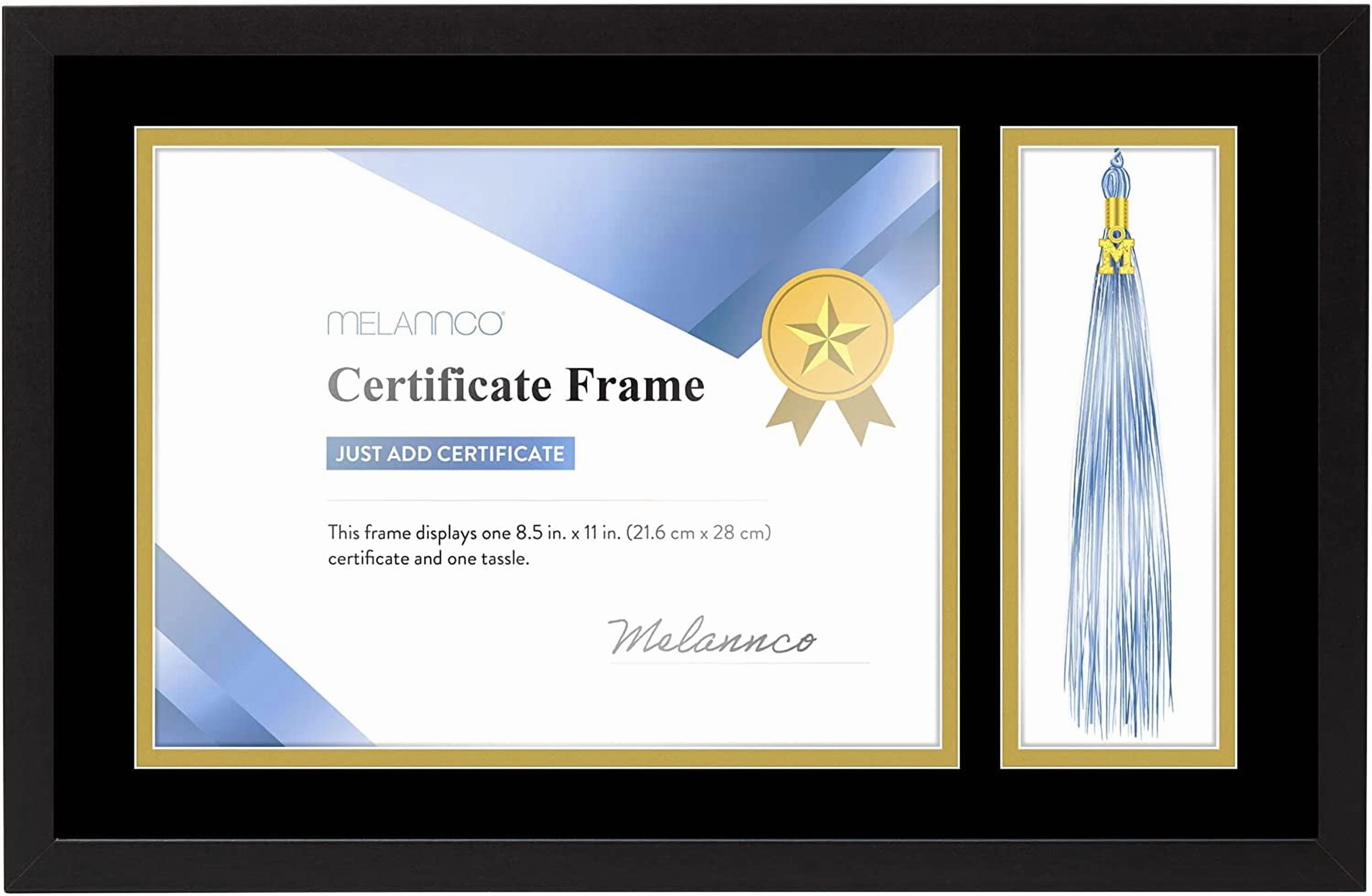 EnjinZZ 18.8x12.1 Inch Black Wood Diploma Frame With Tassel Holder ...