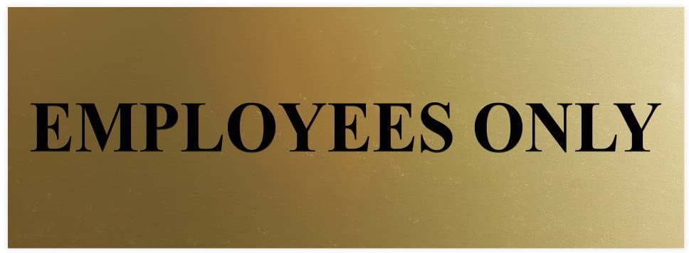 EnjinZZ Basic Employees Only Wall or Door Sign - Easy Installation ...