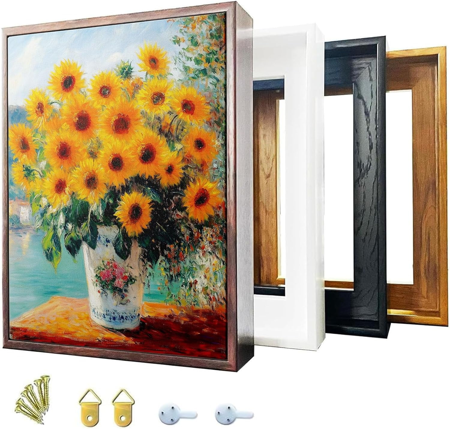 EnjinZZ Canvas Floater Frames, Canvas Floating Frame Canvas Frame Wall Art Decor for 1 1/4 ...