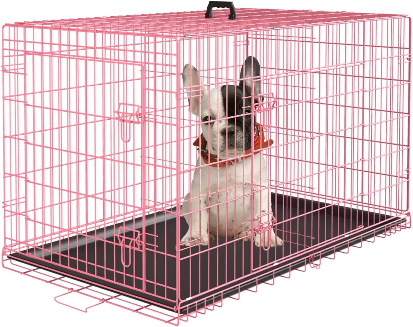EnjinZZ Large Dog Crate Kennel for Medium Large Dogs 24 inches Metal ...
