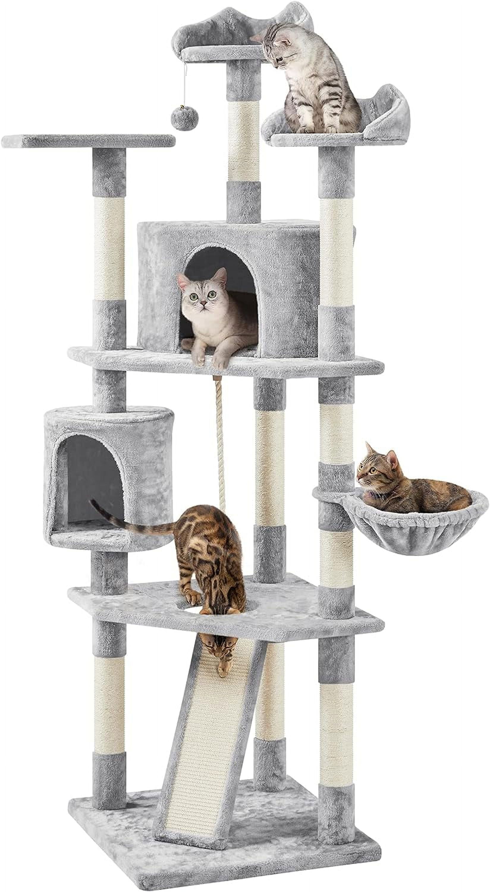 EnjinZZ Multi-Level Cat Trees Cat Towers 79in Cat Tree for Indoor Cats ...