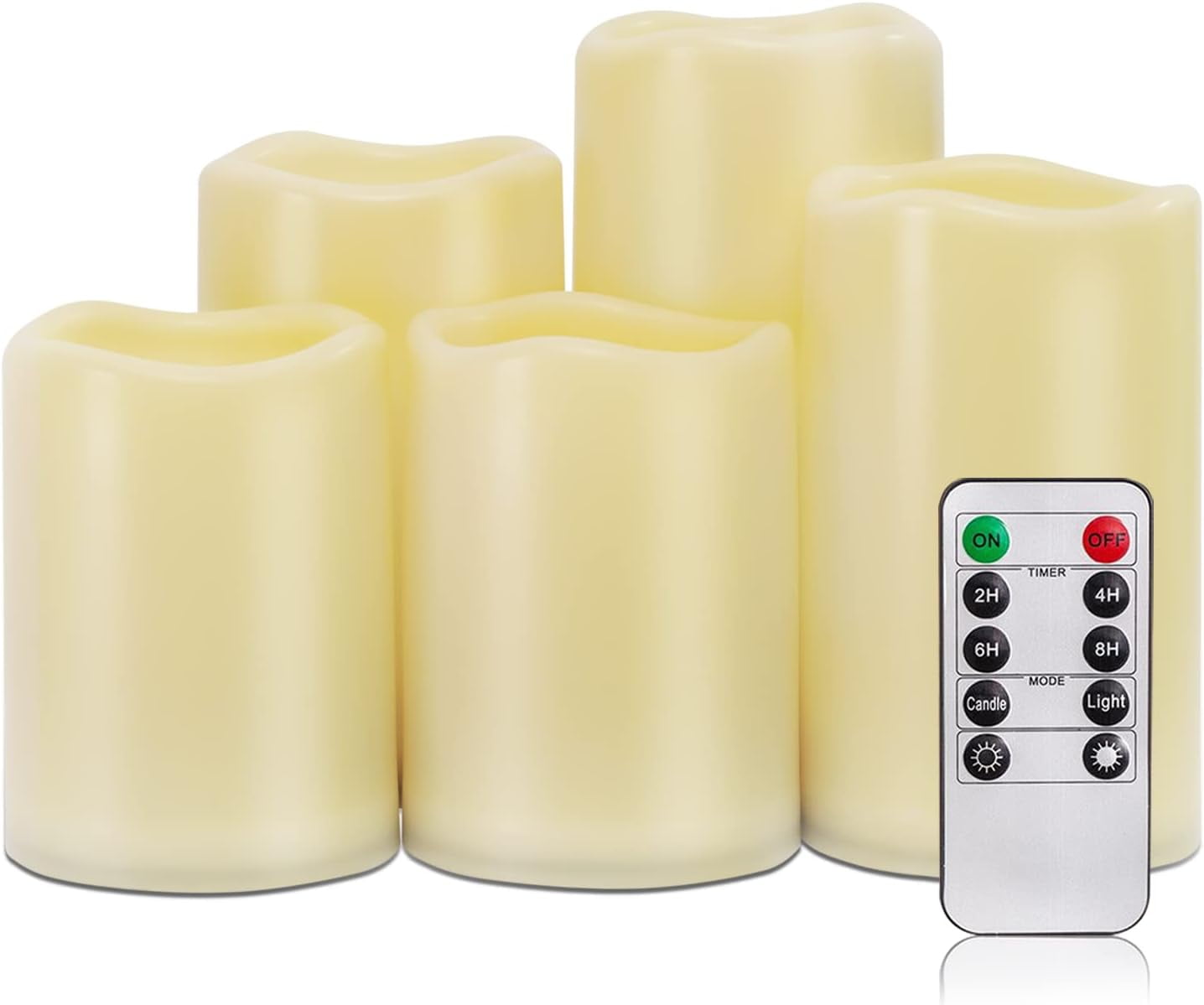 EnjinZZ Waterproof Flameless Candles, Outdoor Indoor Battery Operated ...