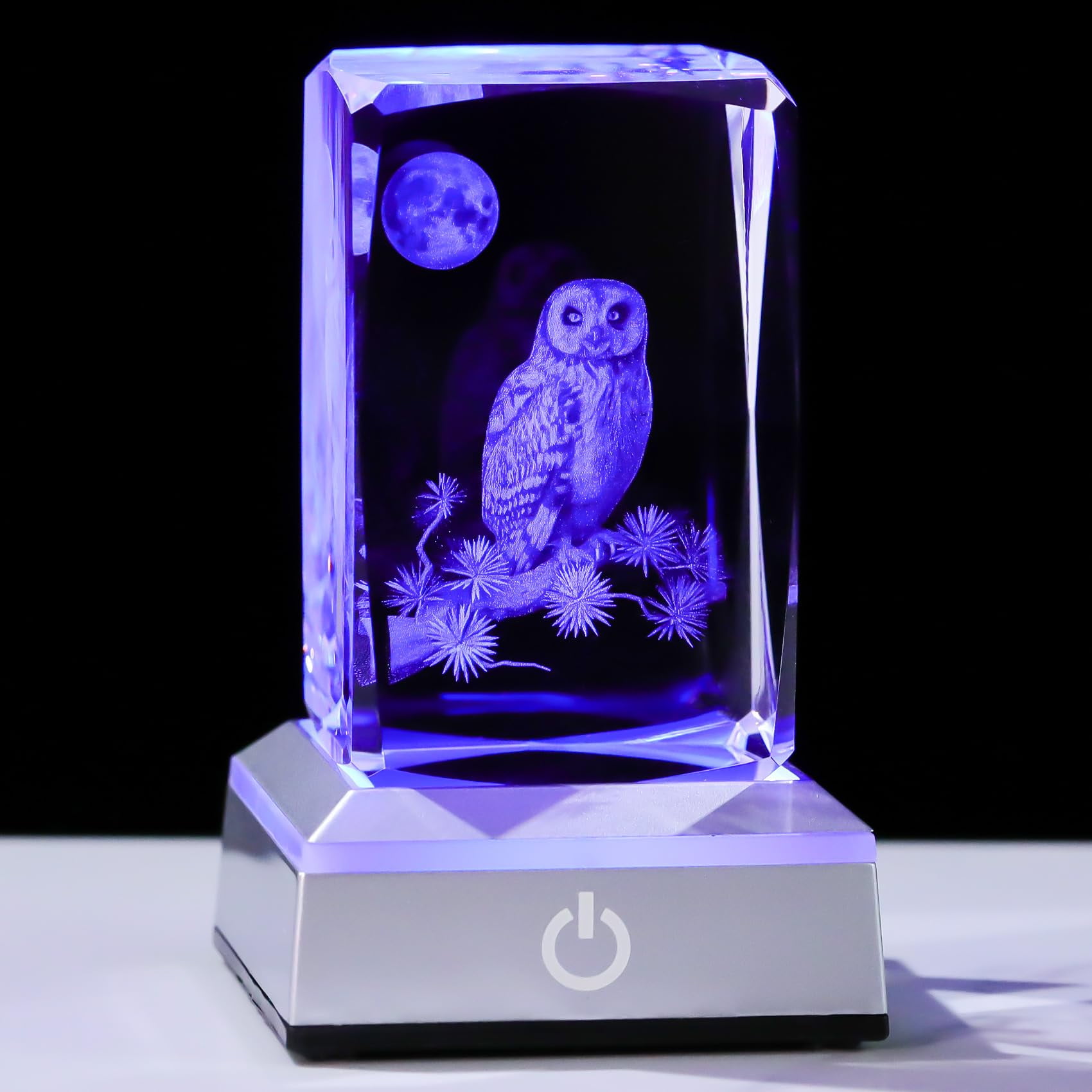Enjinkail 3D Laser Etched Crystal Owl Night Light - Color-Changing LED ...