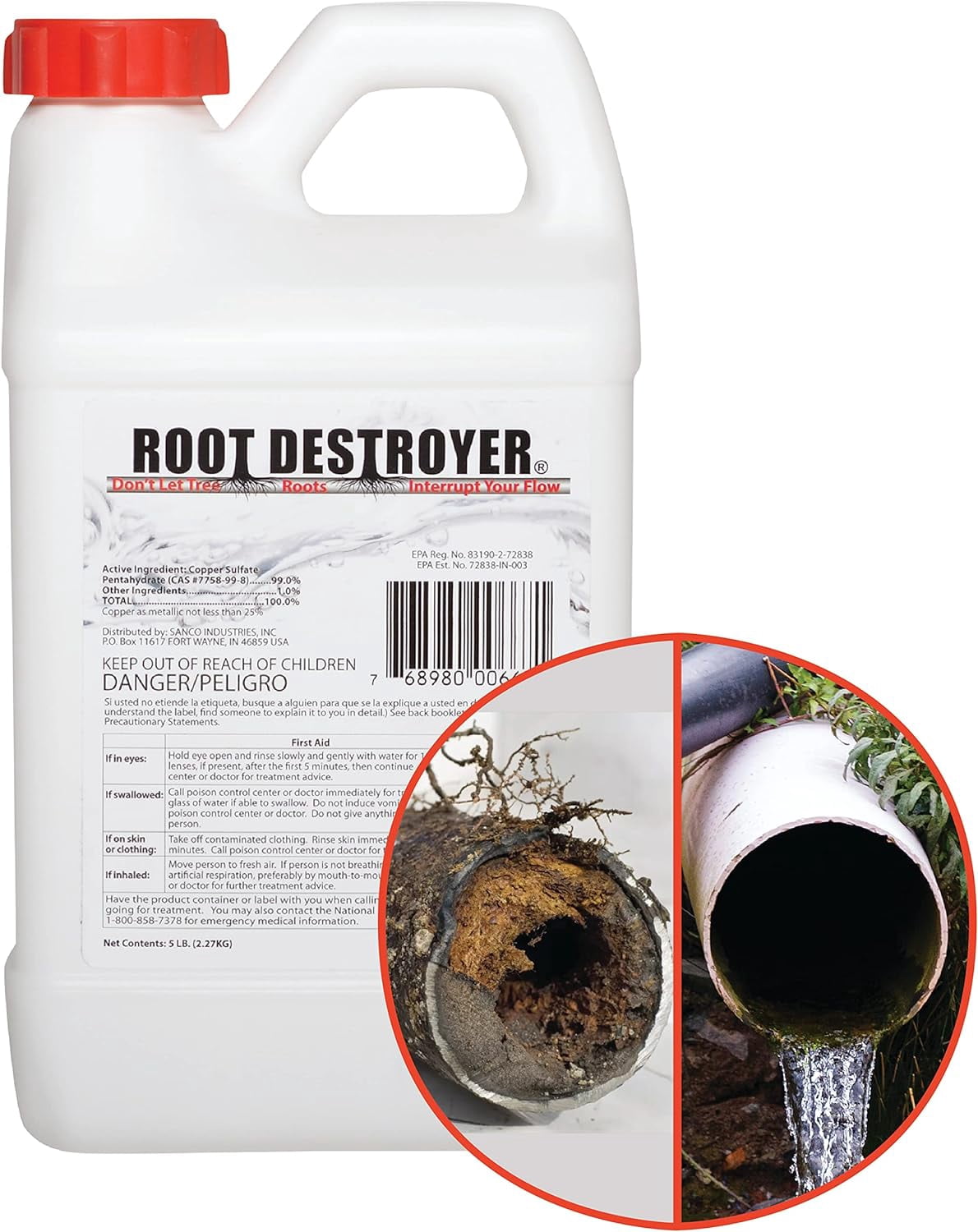 Enjinzz Destroyer - 5lbs - Root Killer for Sewer, Pipe & Drain Lines, Septic Tanks and Septic ...