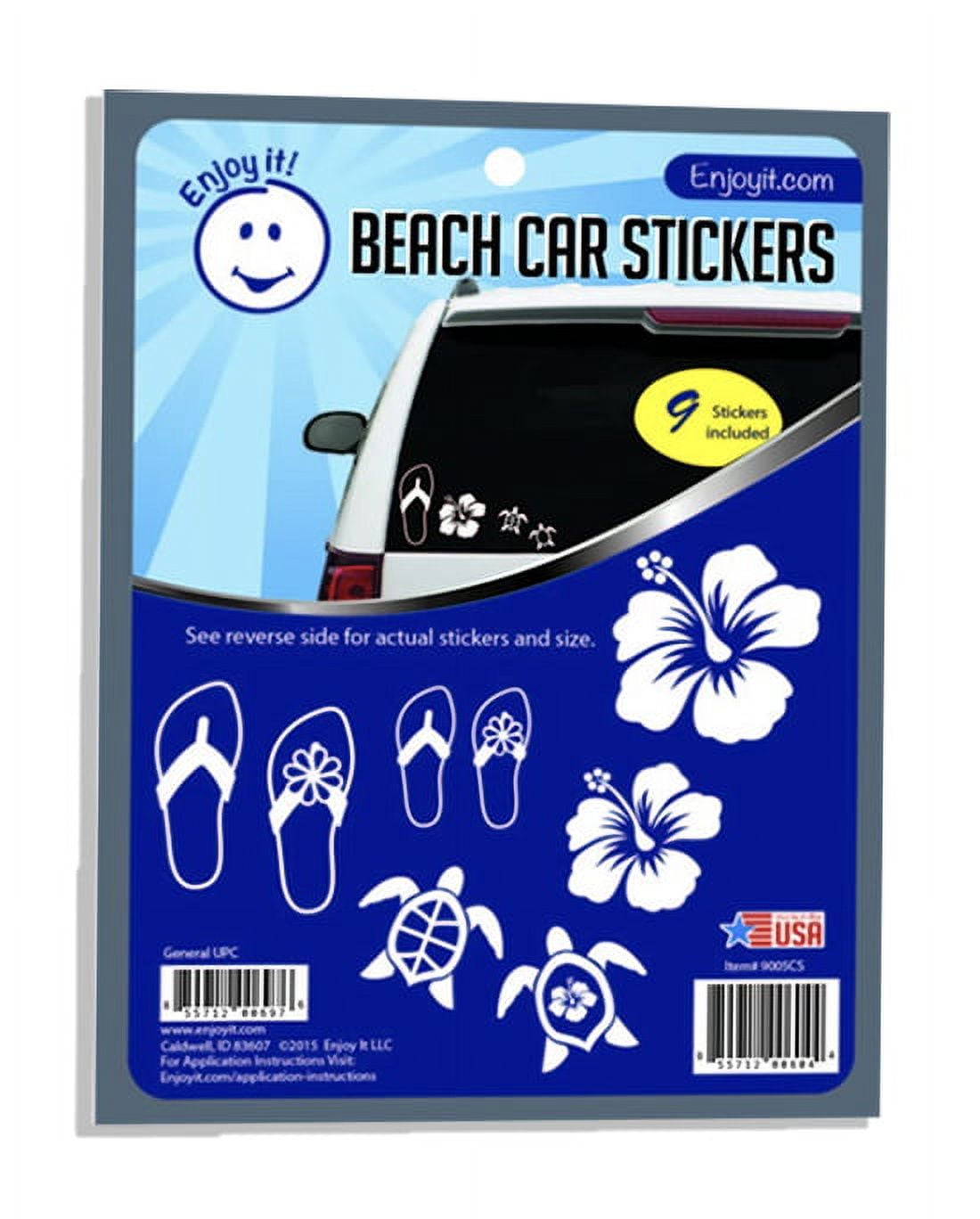 Enjoy It! Beach Car Stickers, Outdoor Rated Vinyl Sticker Decals, 9 ...