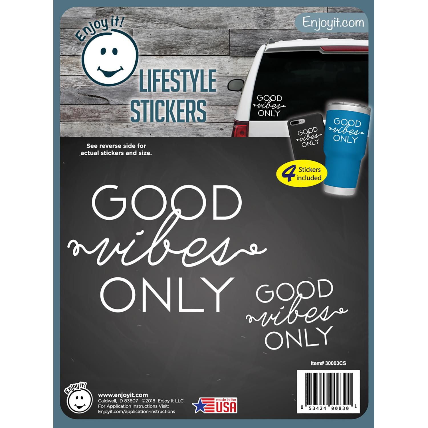 Enjoy It Lifestyle Stickers, Good Vibes Only, 4 pack Car Decals ...