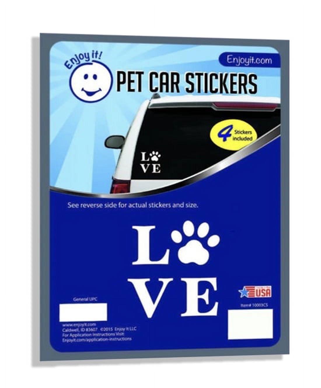 Enjoy It Love & Paw Car Sticker, 4 count - Walmart.com