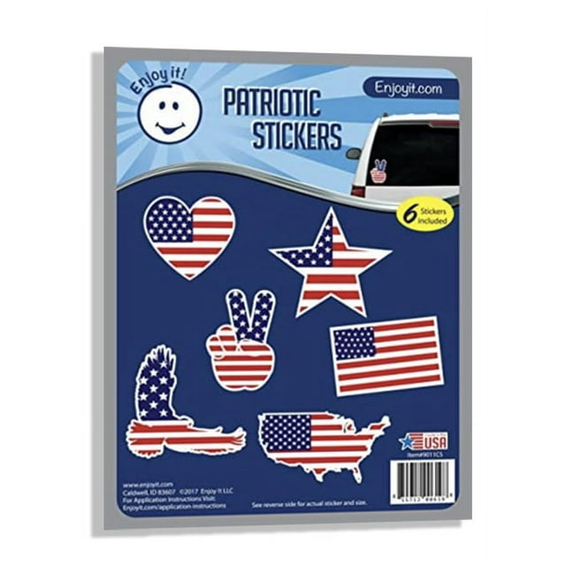 Enjoy It! U.S.A. Flag Patriotic Car Stickers, Outdoor Rated Vinyl ...