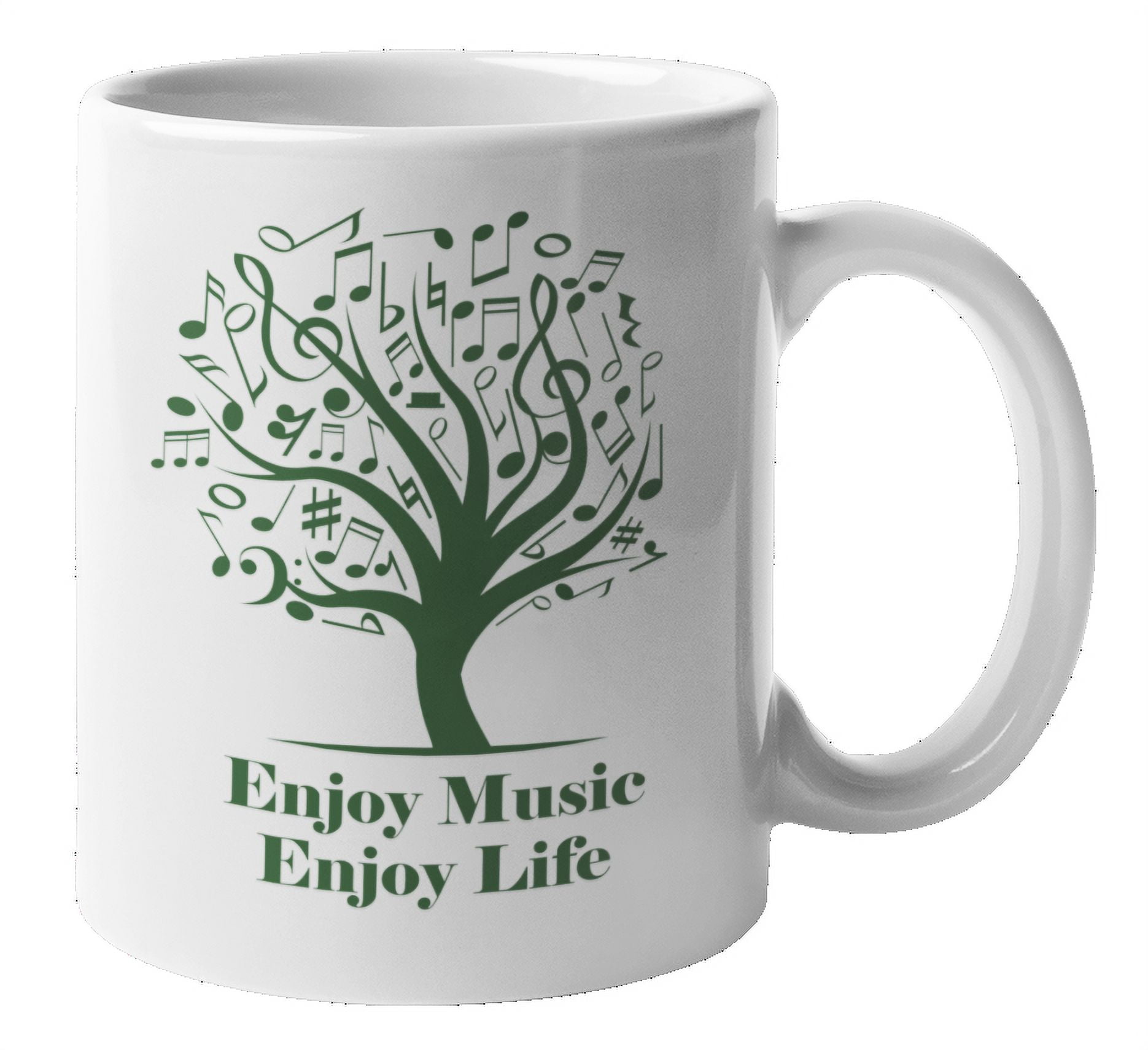 Enjoy Life, Tree of Musical Notes Coffee & Tea Mug for Music Lovers ...