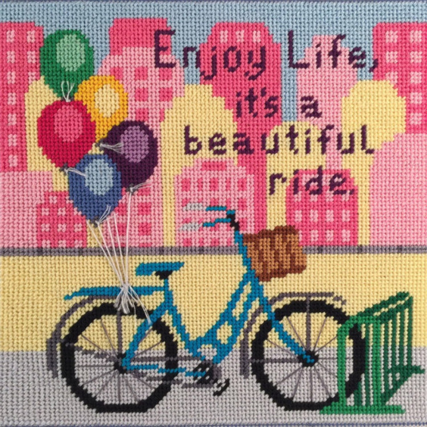 Canoodles- Enjoy Life Bike Ride- Needlepoint Kit - Walmart.com