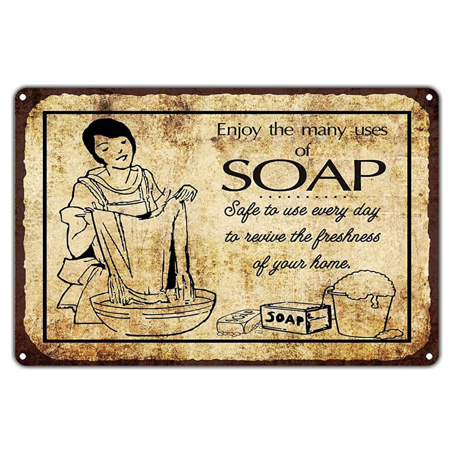 Enjoy Many Uses of Soap Safe To Use Everyday Vintage Retro Metal Wall ...