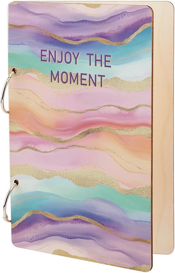 Enjoy the Moment Greeting Card Holder Planning Book Organizer Wooden ...