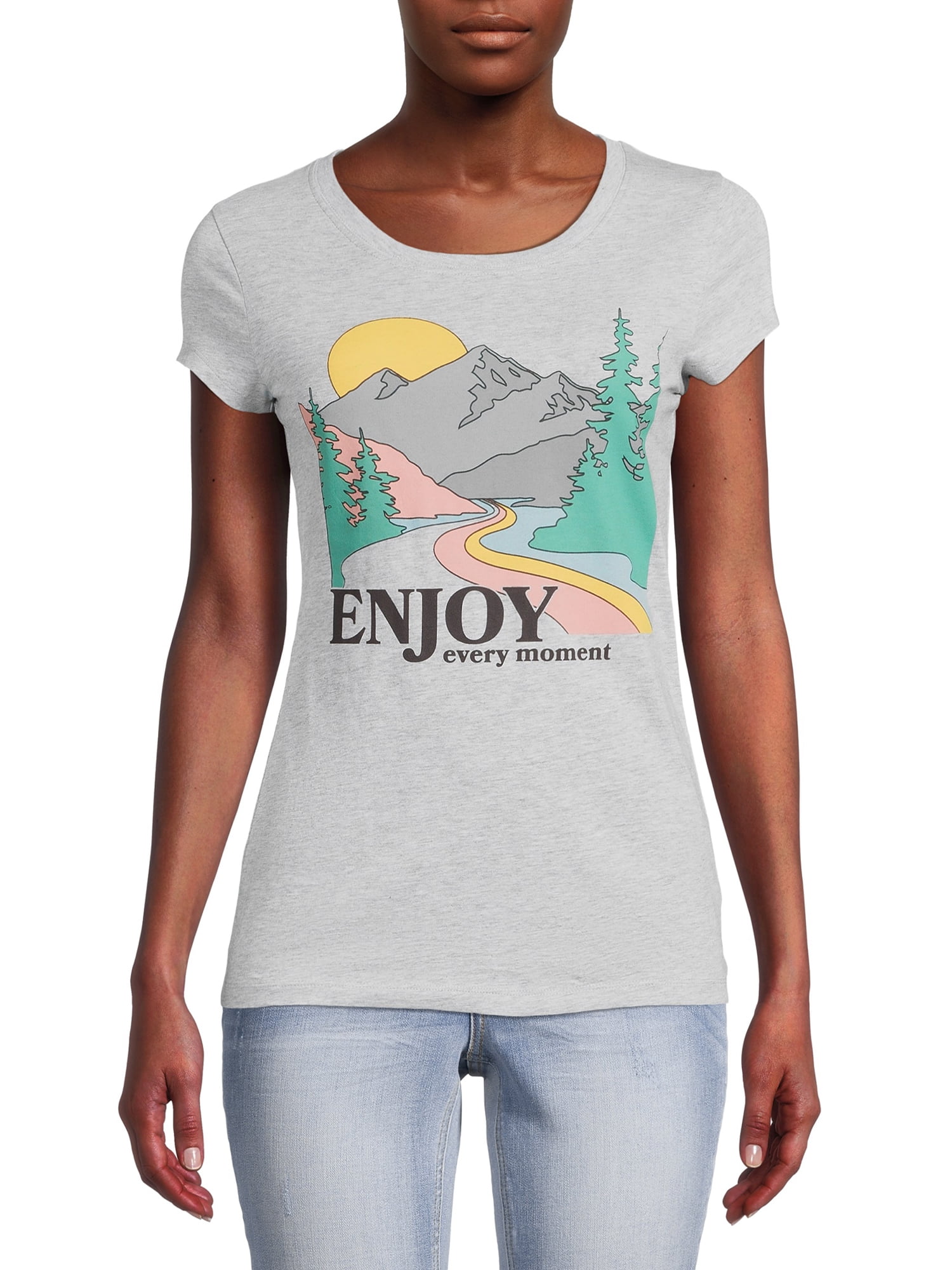 Enjoy Nature Juniors' Graphic T-Shirt with Short Sleeves - Walmart.com