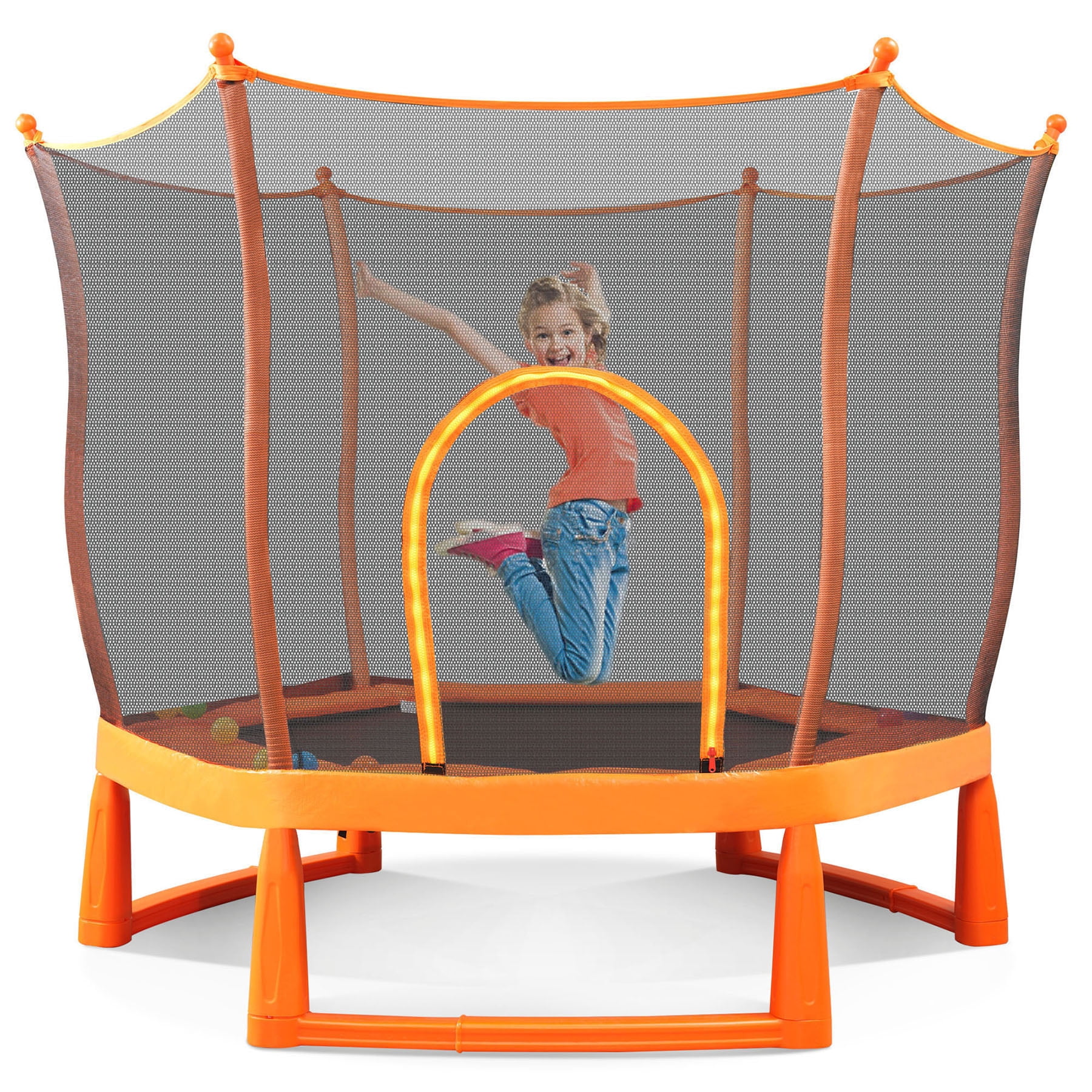 Enjoy Playtime and Durability with 6FT Orange Indoor Trampoline ...