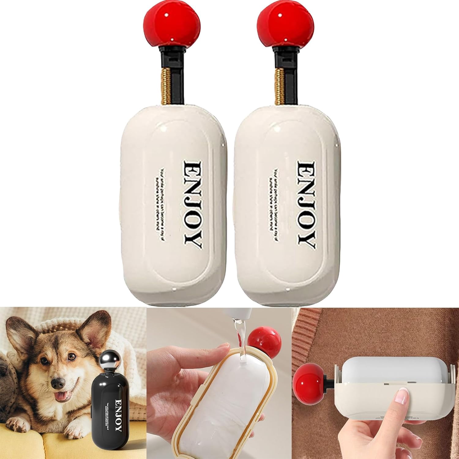 Enjoy Portable Lint Roller,Cuzykitchen Reusable Sticky Roller Ver2 ...