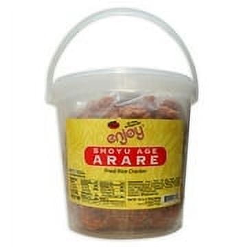 Enjoy Shoyu Age Arare Tub (22 oz), Rice Cracker, Resealable Bucket ...