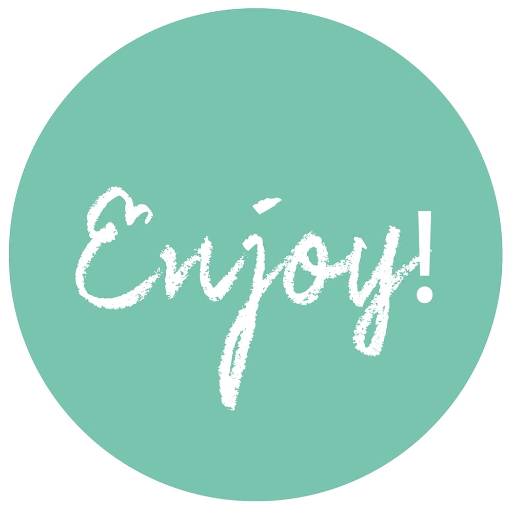 Aqua Blue "Enjoy" Stickers - 2 inch - 90 Stickers in Pack - Walmart.com