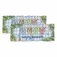 Enjoy Summer Beach Slippers 2 Panels Kitchen Valance, Ocean Flower Palm ...