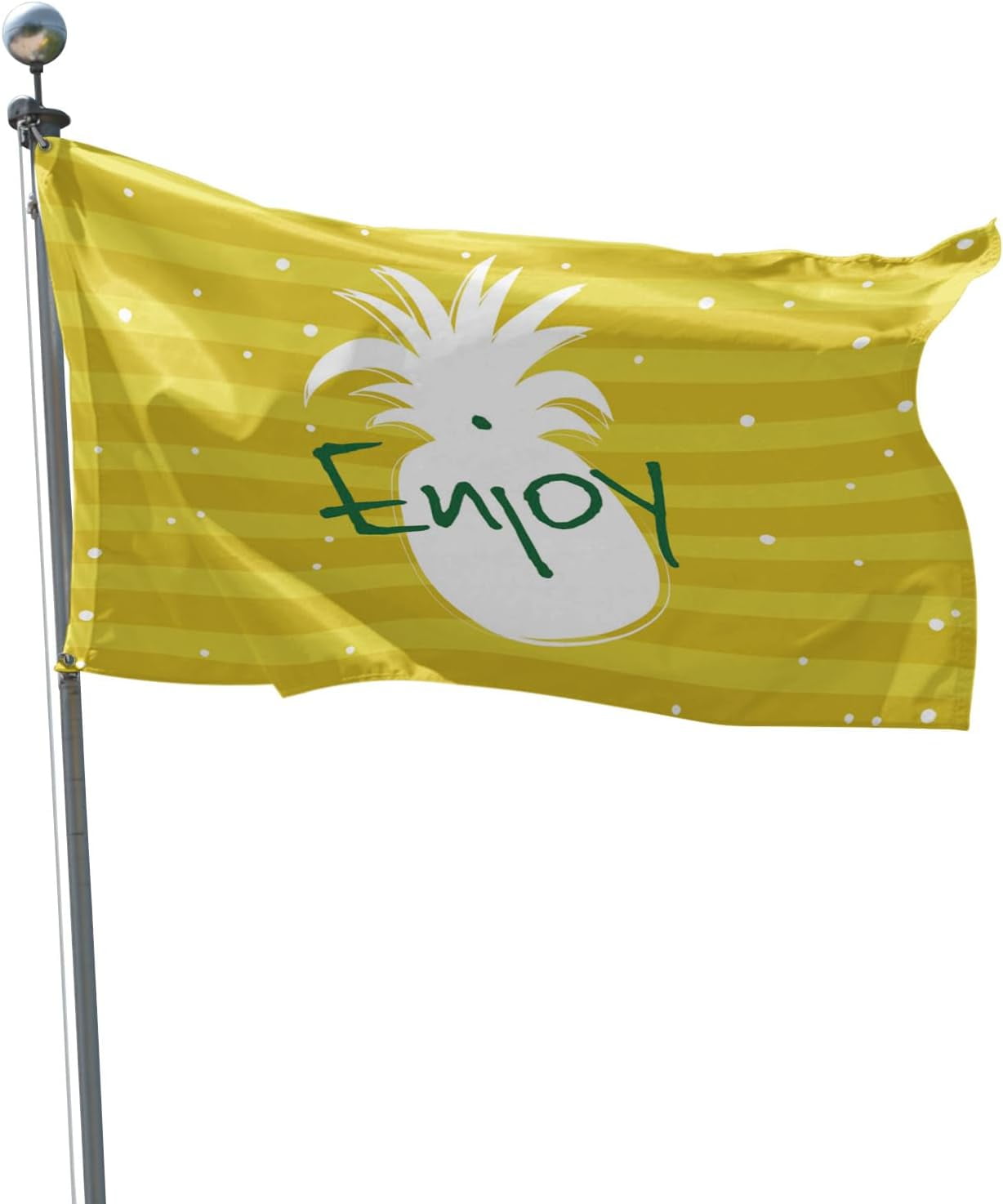 Enjoy Summer Fruit Pineapple Yellow Stripes Flags for Outside, Outdoor ...