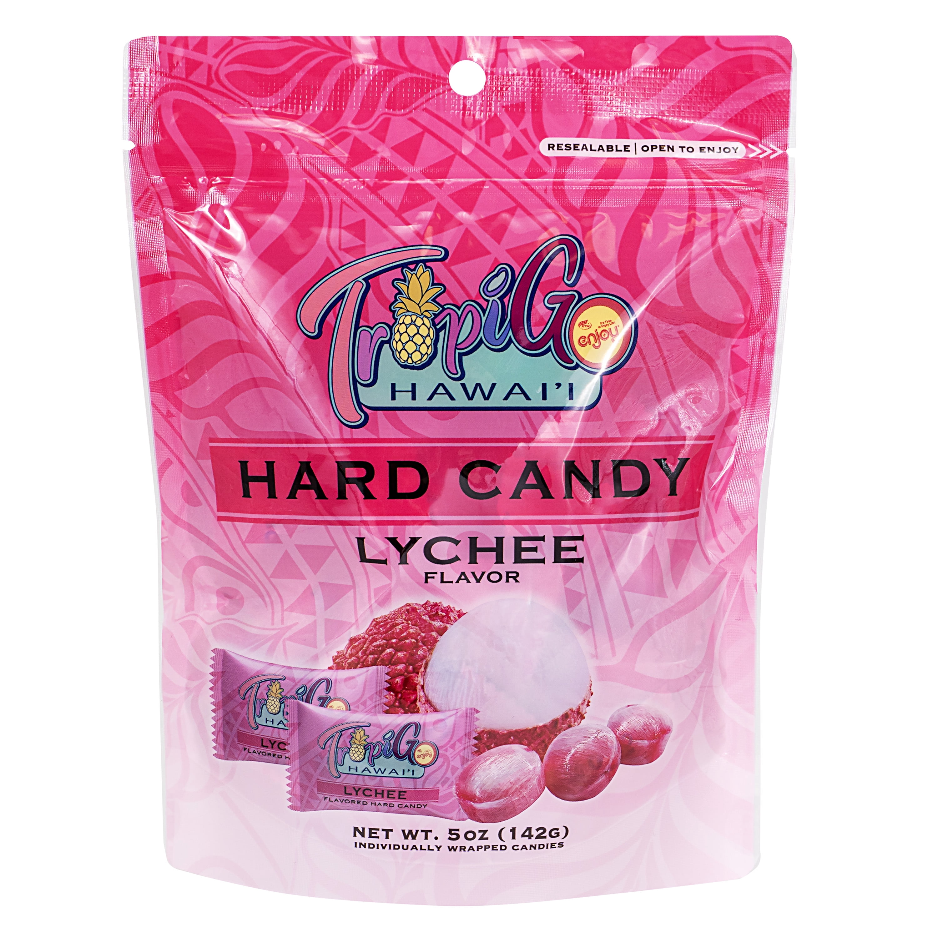 Enjoy TropiGo Lychee Hard Candy (5 oz), Hard Candy, Resealable Bag, No ...