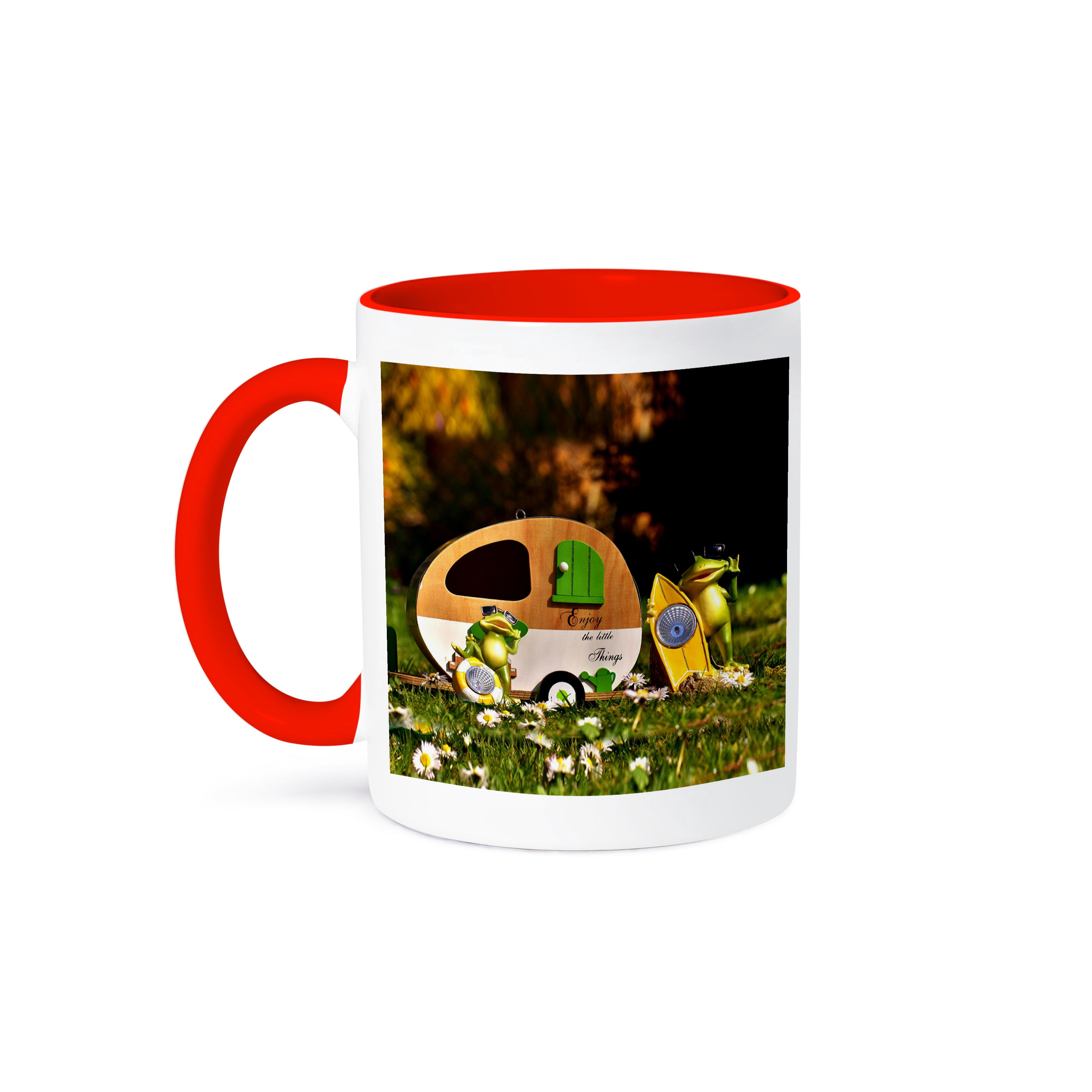 Enjoy The Little Things Funny Frog Couple By Camper , 11oz Two-Tone Red ...