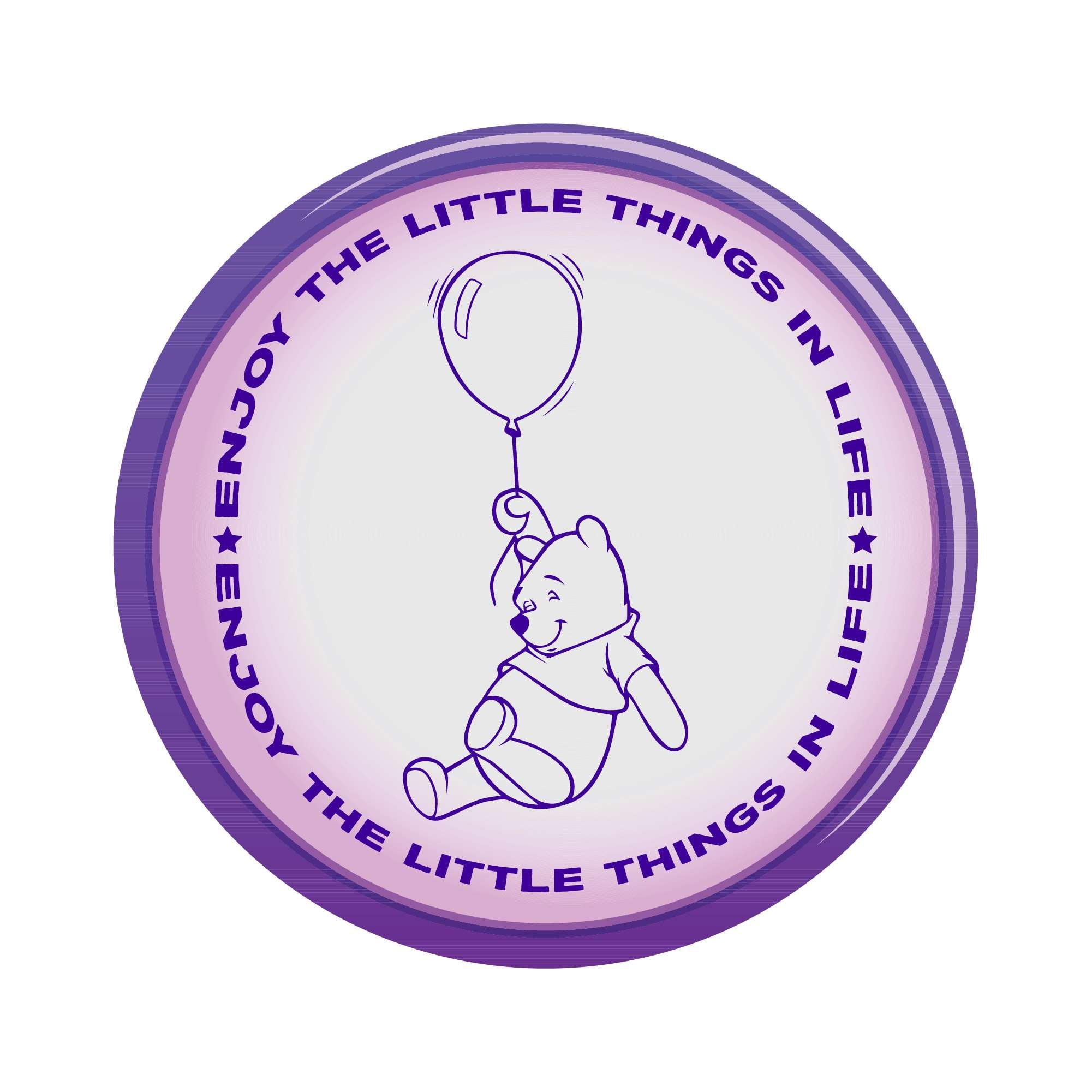 Enjoy The Little Things In Life Cute Cartoon Bear holding Balloon wall ...