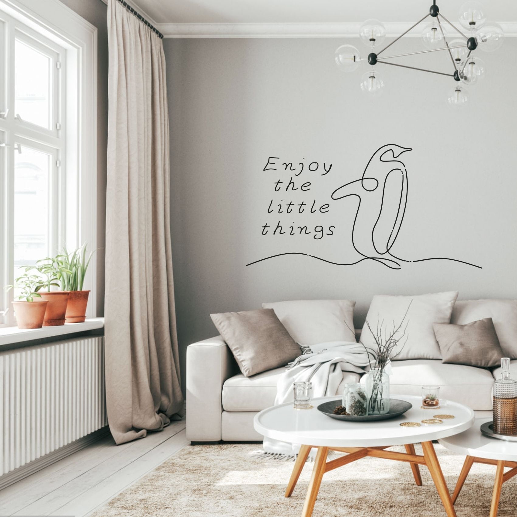 Enjoy The Little Things Quote Penguin Silhouette Cute Animal Decor ...