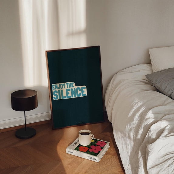 Enjoy The Silence Poster Abstract Funky Wall Art Uplifting Quote ...