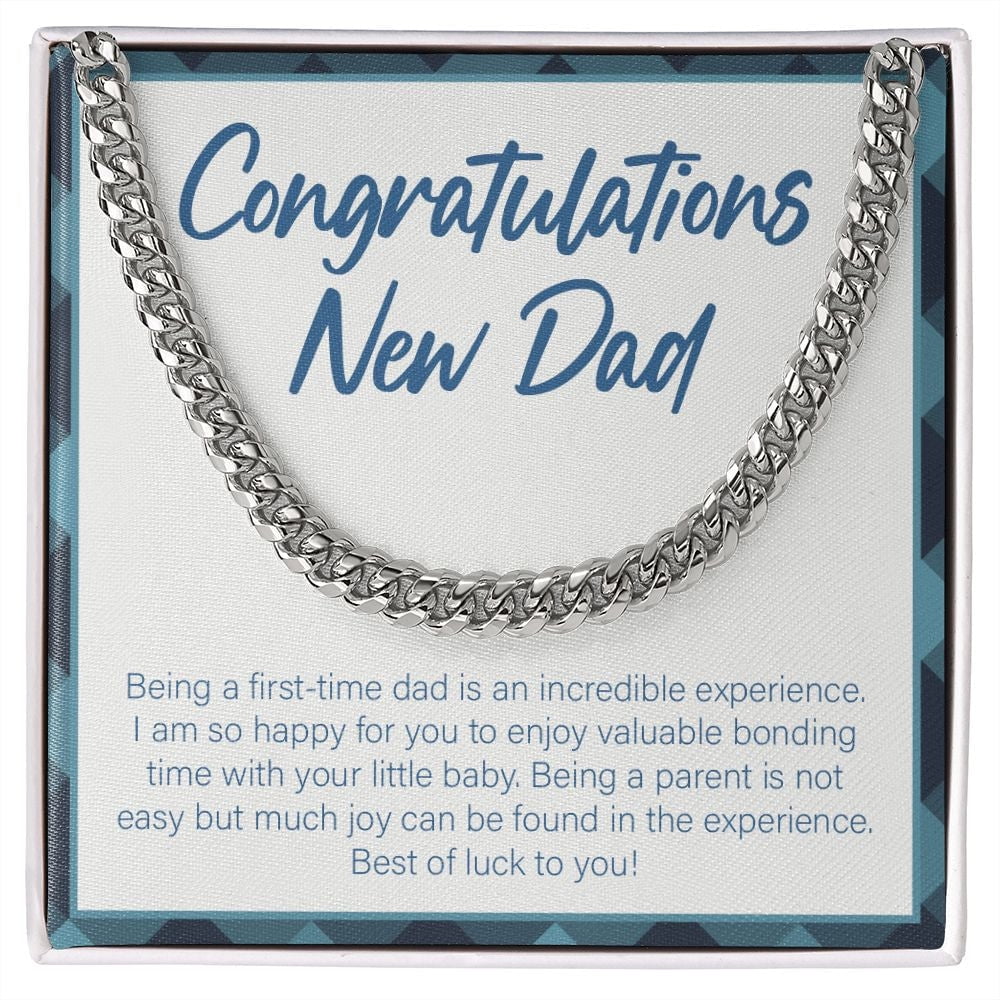 "Enjoy Valuable Bonding Time" New Dad Necklace Gift From Friends Family ...