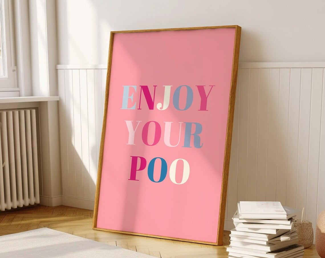 Enjoy Your Poo Poster, Bathroom Art, Poop Posters, Funny Quote ...
