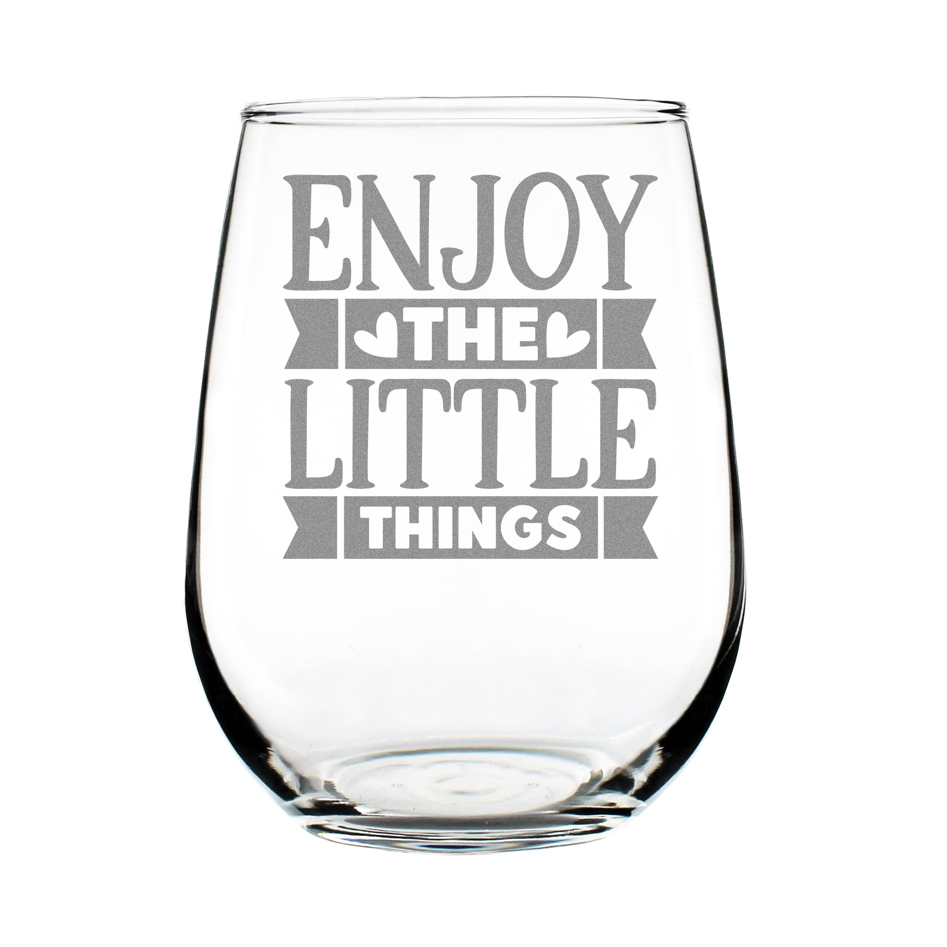 Enjoy the Little Things Hand Engraved 17oz Stemless Wine Glass Etched ...