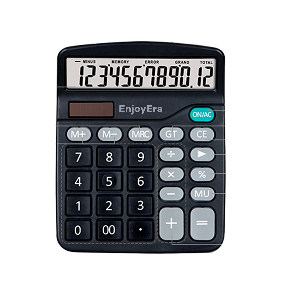 EnjoyEra Calculators, Desktop Calculator with Big Buttons, Dual Power ...